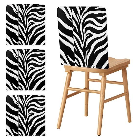 Chair Covers Set of 4 Black Tiger Tattoo Pattern Chair Slipcover ...