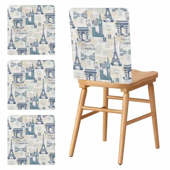 Chair Covers Set of 4 Blue Eiffel Tower Chair Slipcover Protector ...