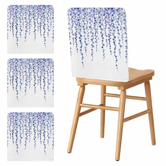 Chair Covers Set of 4 Blue Polka Dots Vines Chair Slipcover Protector ...