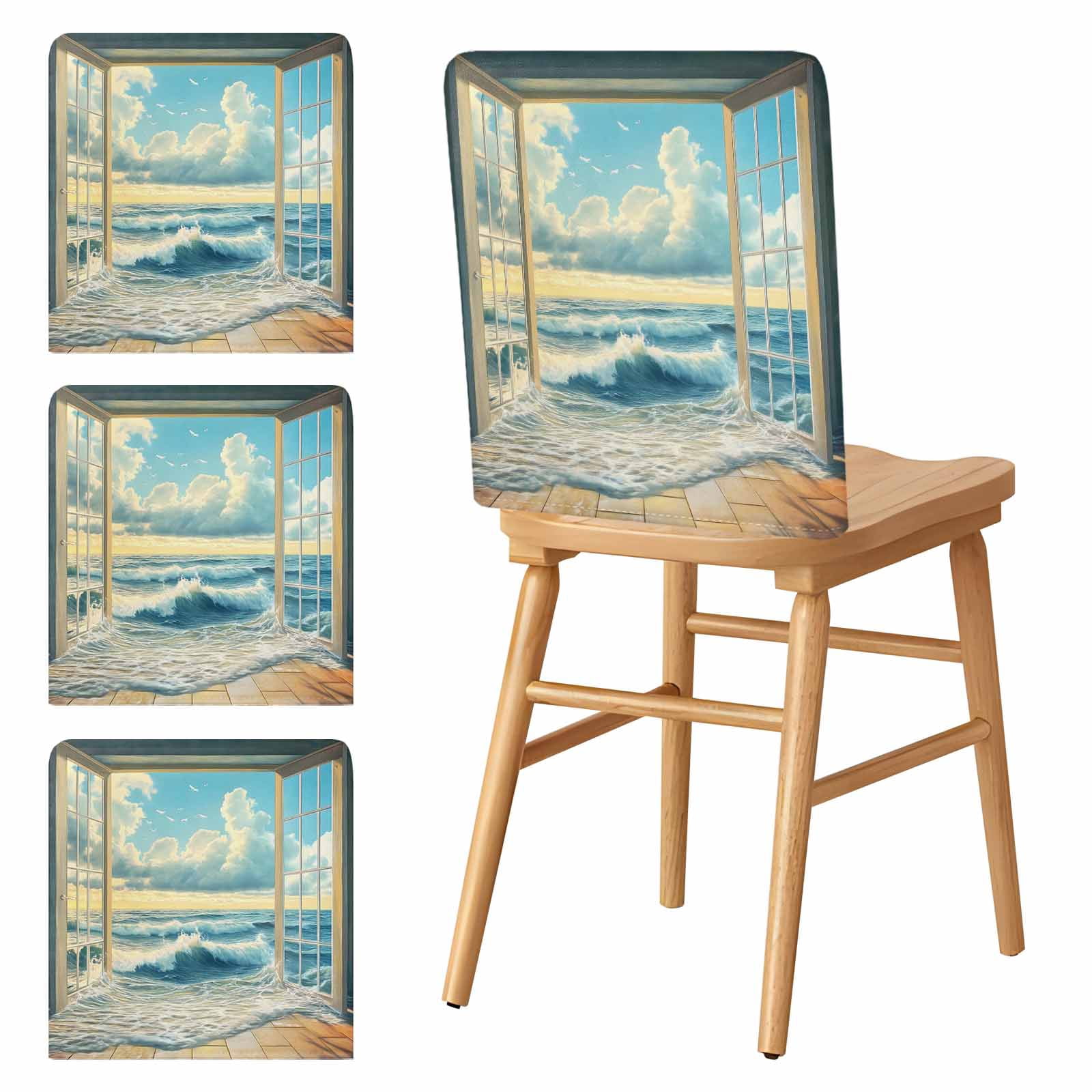 Chair Covers Set of 4 Blue Sky Cloud Chair Slipcover Protector Stretch ...