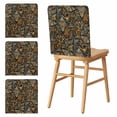 Chair Covers Set of 4 Brown Flower Chair Slipcover Protector Stretch ...