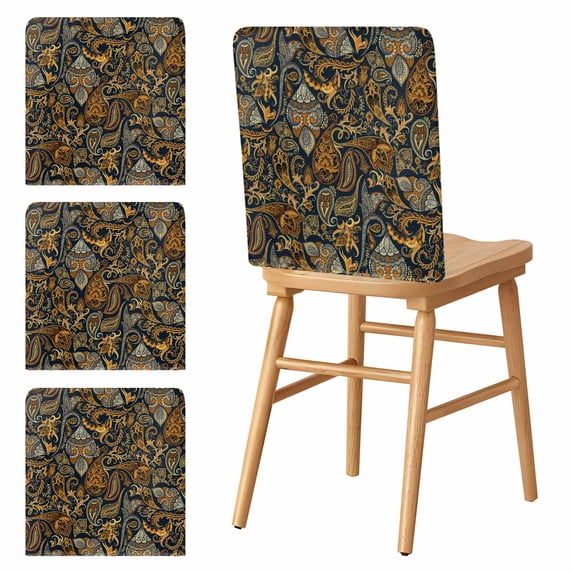 Chair Covers Set of 4 Brown Flower Chair Slipcover Protector Stretch ...
