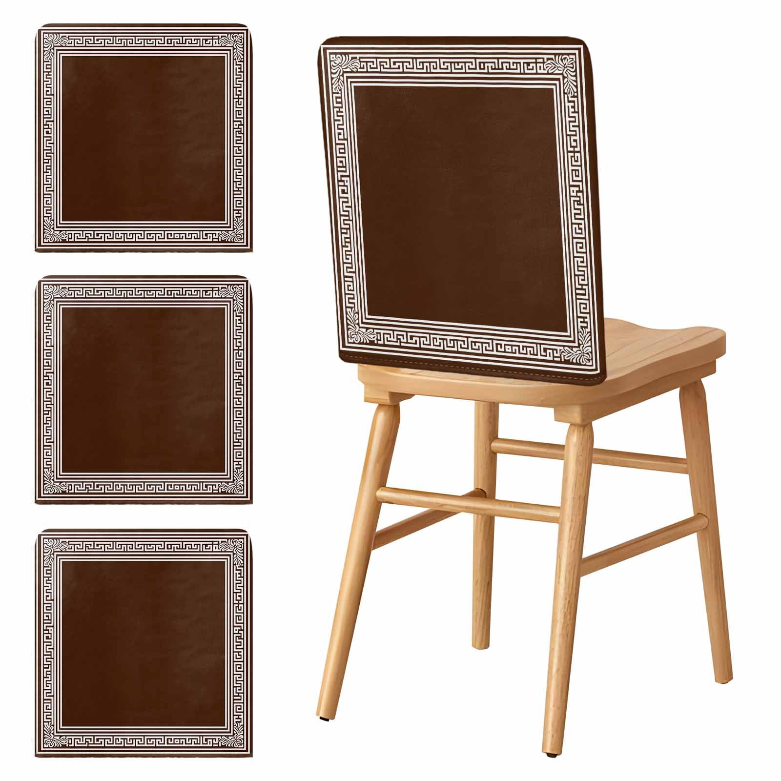 Chair Covers Set of 4 Brown Key Design Chair Slipcover Protector ...