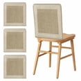 Chair Covers Set of 4 Brown Linen Key Design Chair Slipcover Protector ...