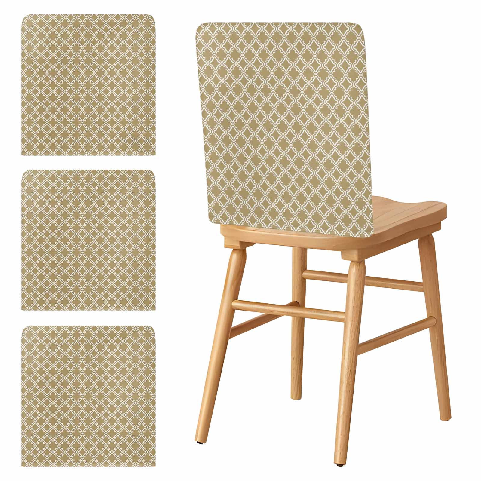 Chair Covers Set of 4 Brown Moroccan Texture Chair Slipcover Protector ...