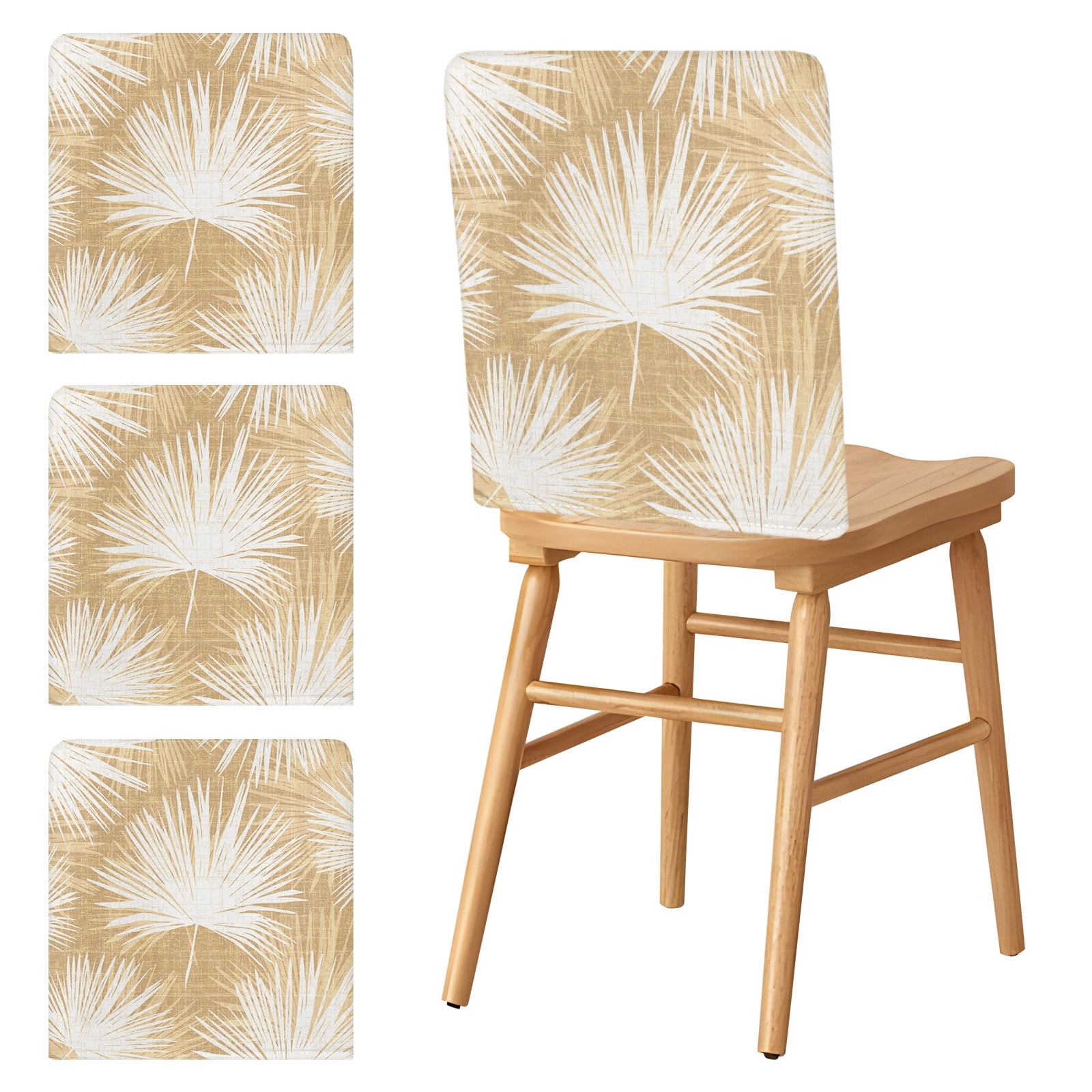 Chair Covers Set of 4 Brown Palm Fronds Chair Slipcover Protector ...
