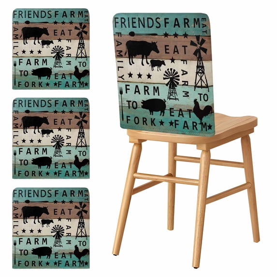 Chair Covers Set of 4 Chicken Cow Pig Chair Slipcover Protector Stretch ...