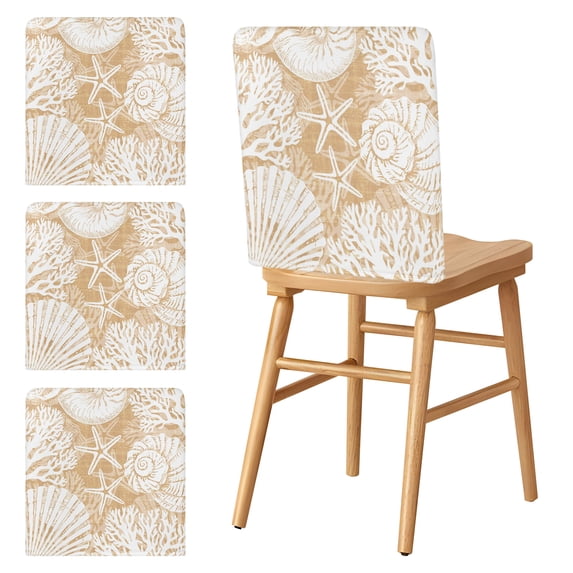 Chair Covers Set of 4 Coastal Conch Chair Slipcover Protector Stretch ...