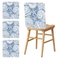 Chair Covers Set of 4 Coastal Conch Chair Slipcover Protector Stretch ...