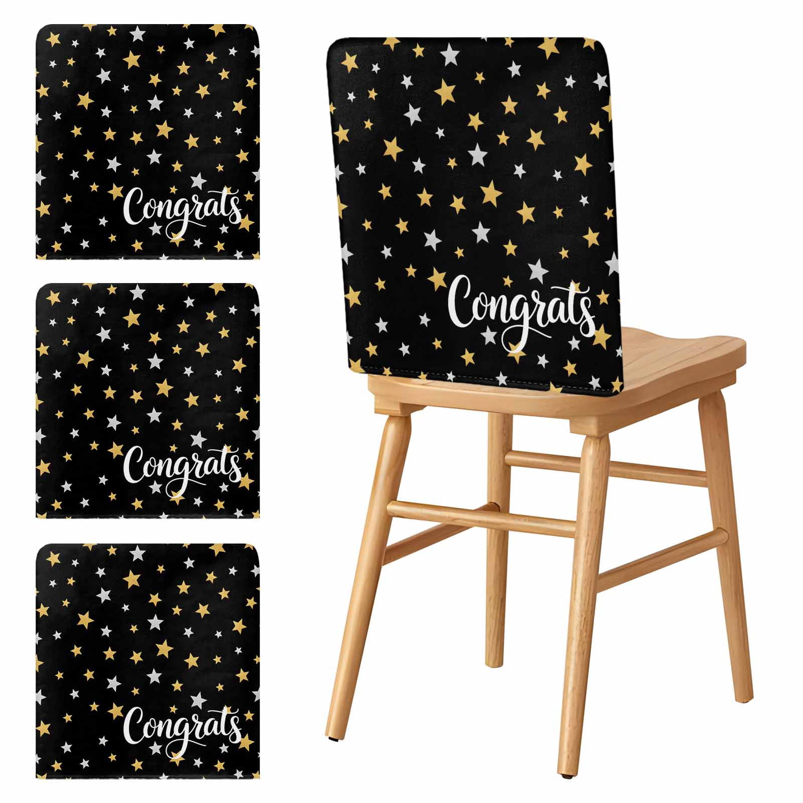 Chair Covers Set of 4 Congrats Stars Cheers Chair Slipcover Protector ...