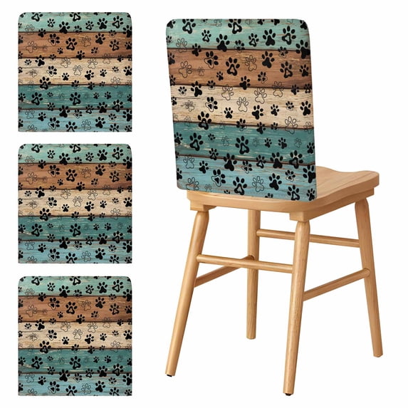 Chair Covers Set of 4 Dog Paw Chair Slipcover Protector Stretch Chair ...