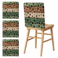 Chair Covers Set of 4 Dog Paw Print Chair Slipcover Protector Stretch ...