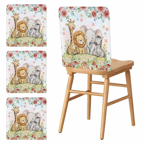 Chair Covers Set of 4 Forest Animal Chair Slipcover Protector Stretch ...
