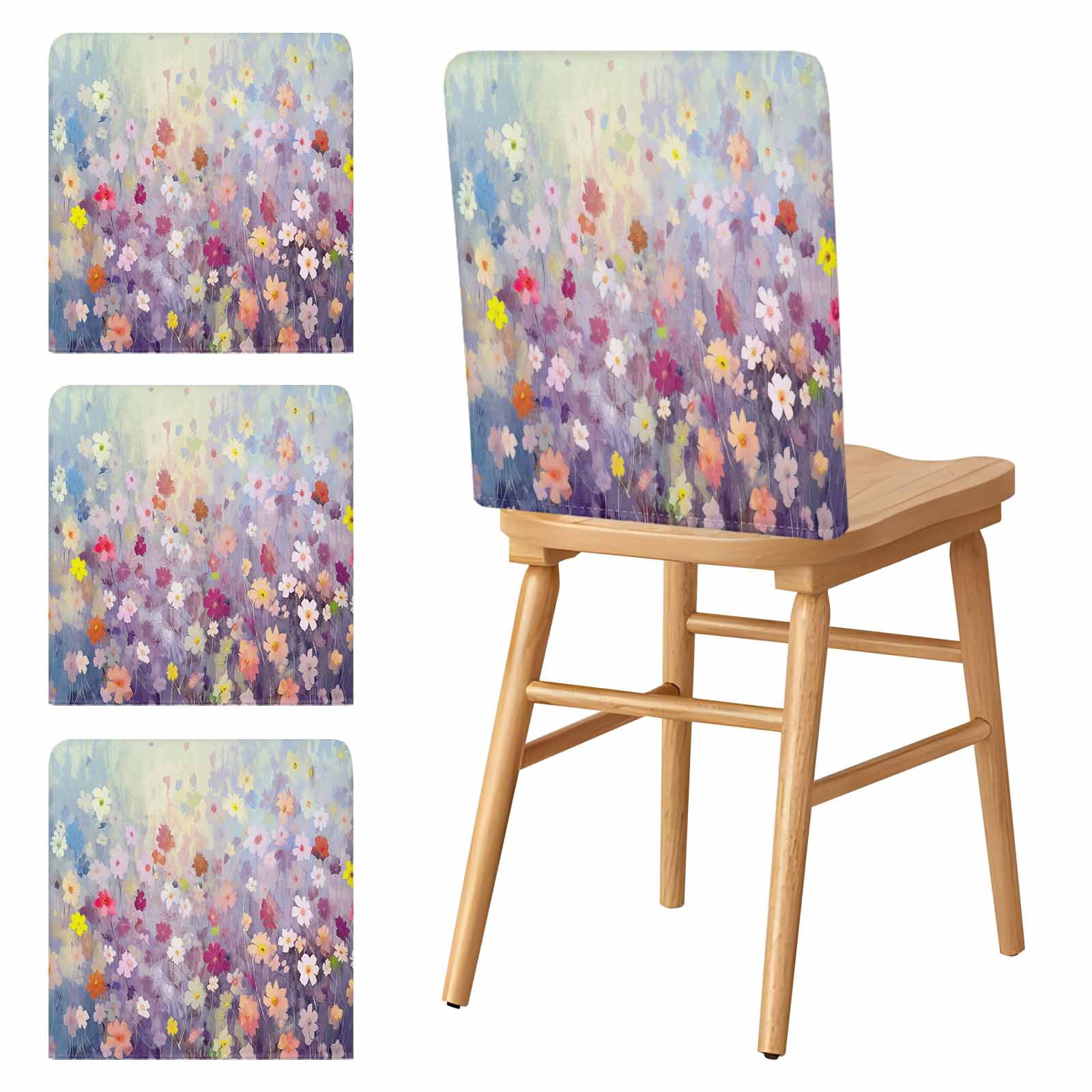 Chair Covers Set of 4 Full Abstract Plant Chair Slipcover Protector ...