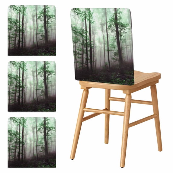 Chair Covers Set of 4 Green Forest Chair Slipcover Protector Stretch ...