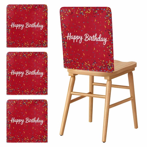 Chair Covers Set of 4 Happy Birthday Chair Slipcover Protector Stretch ...