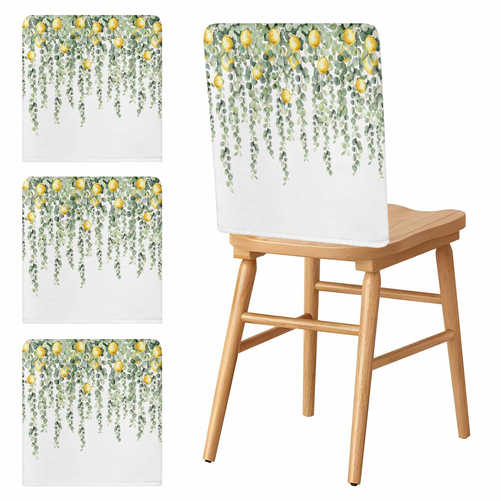 Chair Covers Set of 4 Lemon Chair Slipcover Protector Stretch Chair ...