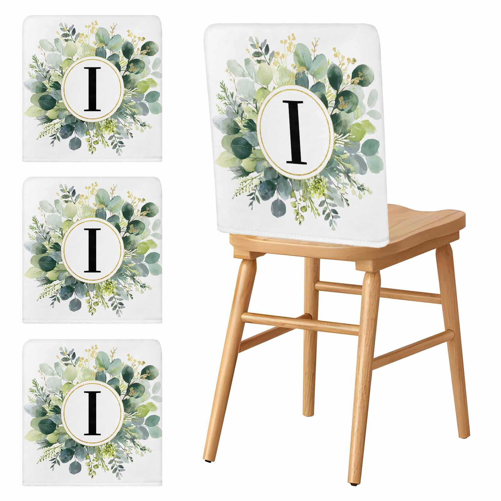 Chair Covers Set of 4 Letter I Chair Slipcover Protector Stretch Chair ...