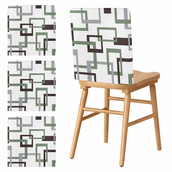 Chair Covers Set of 4 Mid Century Abstract Green Chair Slipcover ...