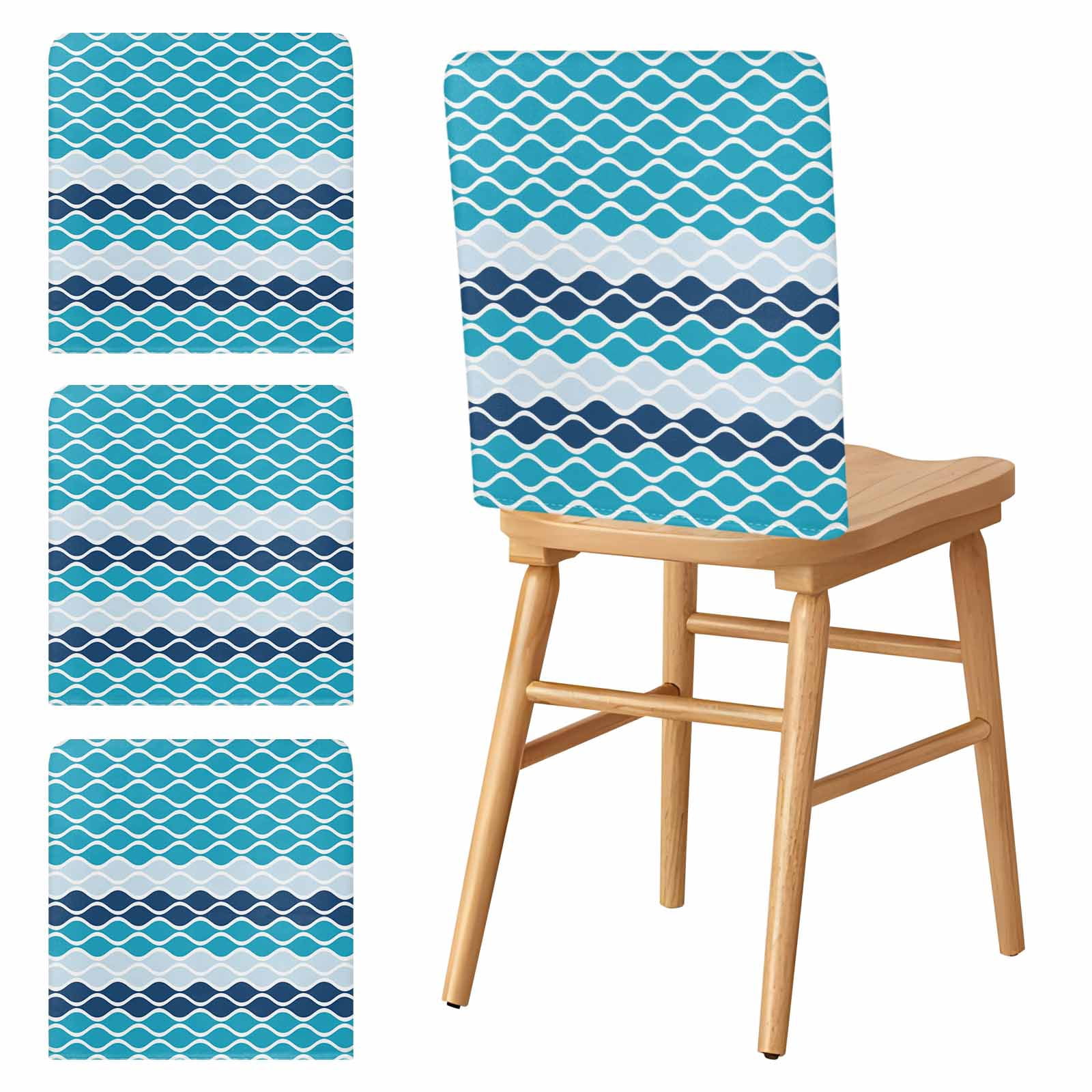 Chair Covers Set of 4 Moroccan Ombre Teal Blue Chair Slipcover ...