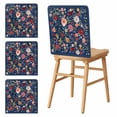 Chair Covers Set of 4 Navy Blue Floral Chair Slipcover Protector ...
