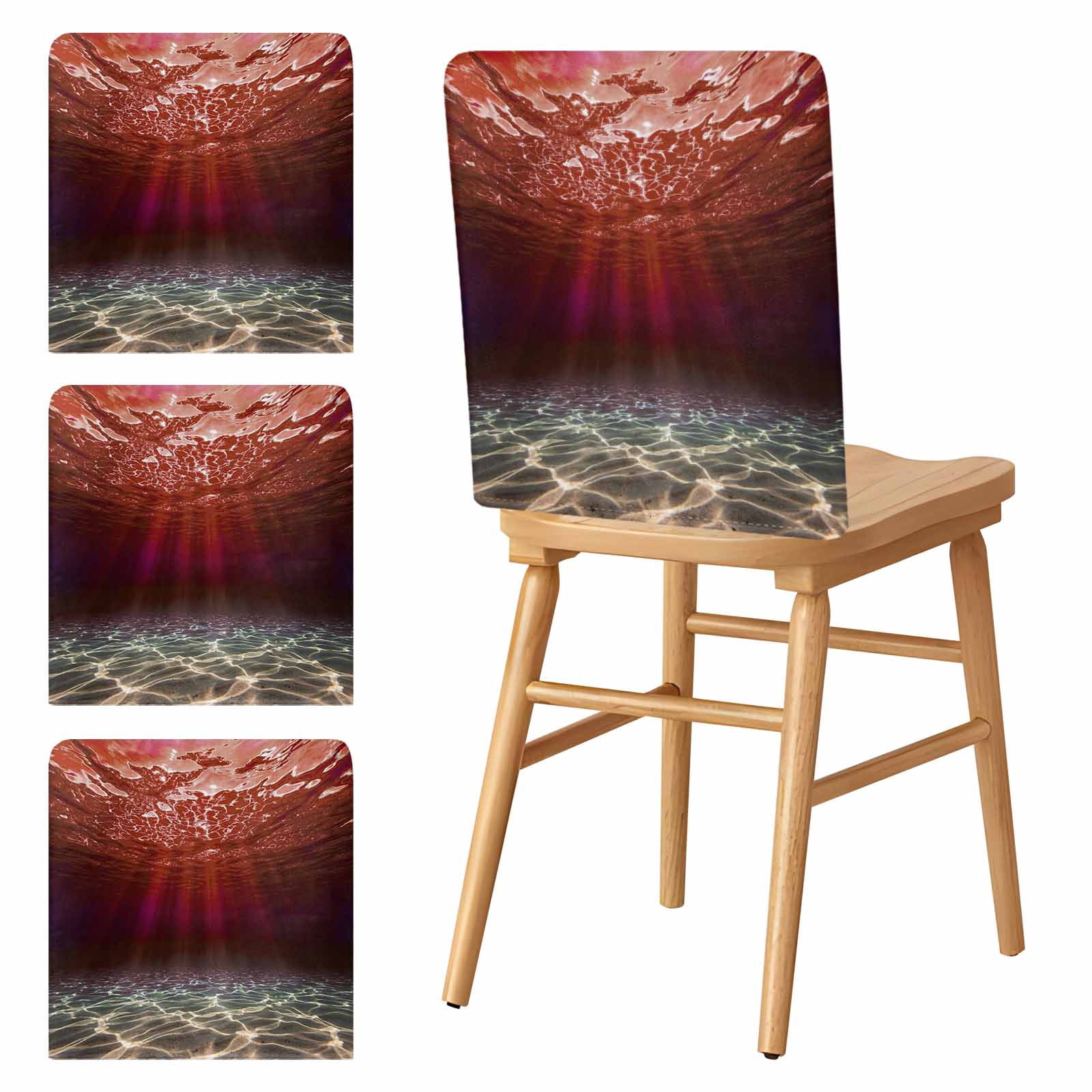 Chair Covers Set of 4 Ocean Beaches Chair Slipcover Protector Stretch ...