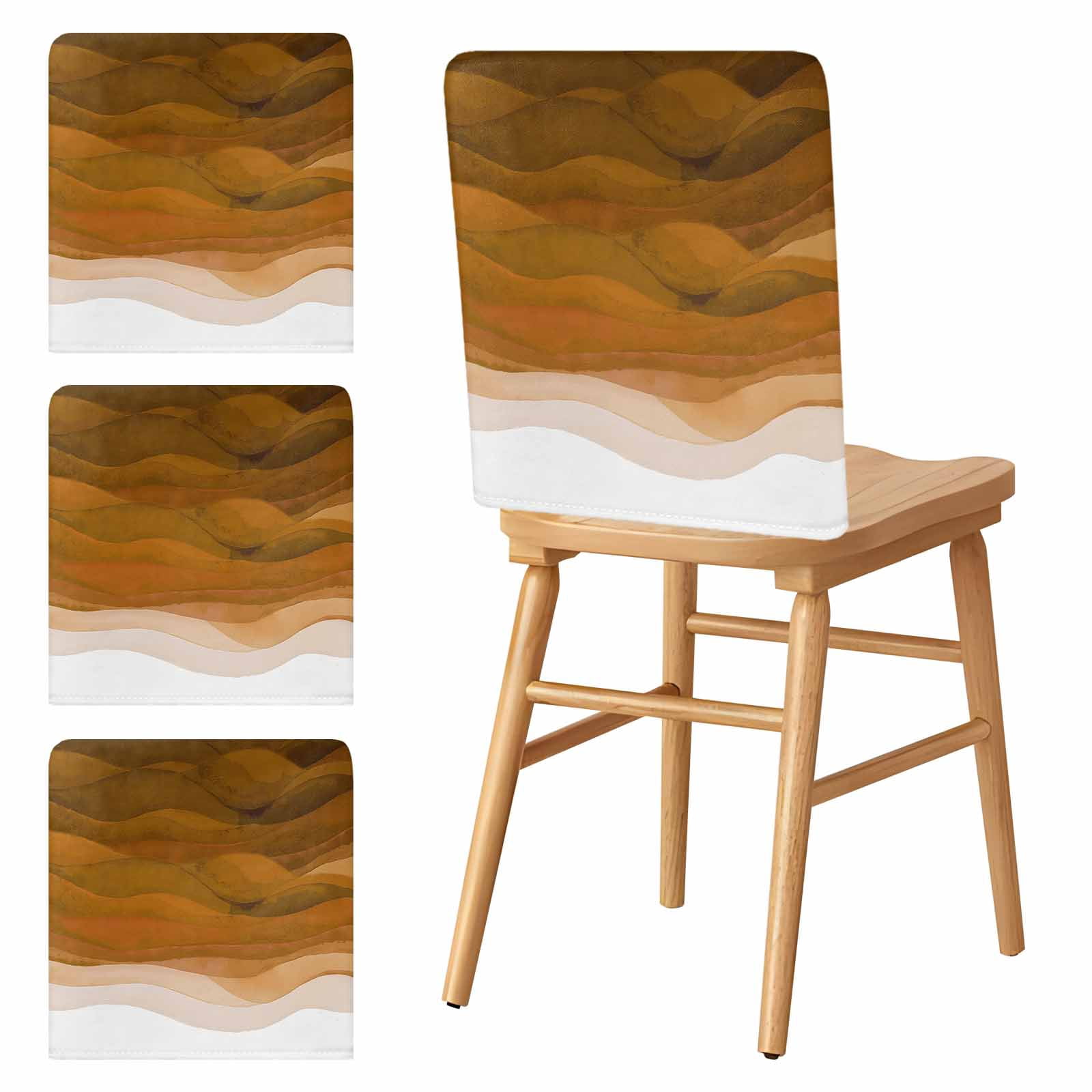 Chair Covers Set of 4 Orange Ocean Waves Chair Slipcover Protector ...