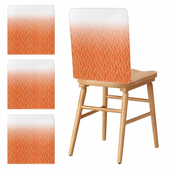 Chair Covers Set of 4 Orange Ombre Stripes Chair Slipcover Protector ...