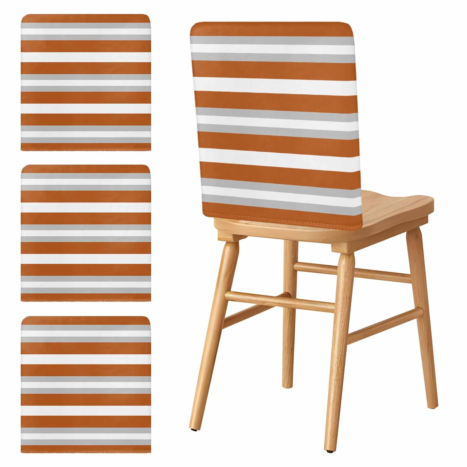 Chair Covers Set of 4 Orange Stripe Chair Slipcover Protector Stretch ...