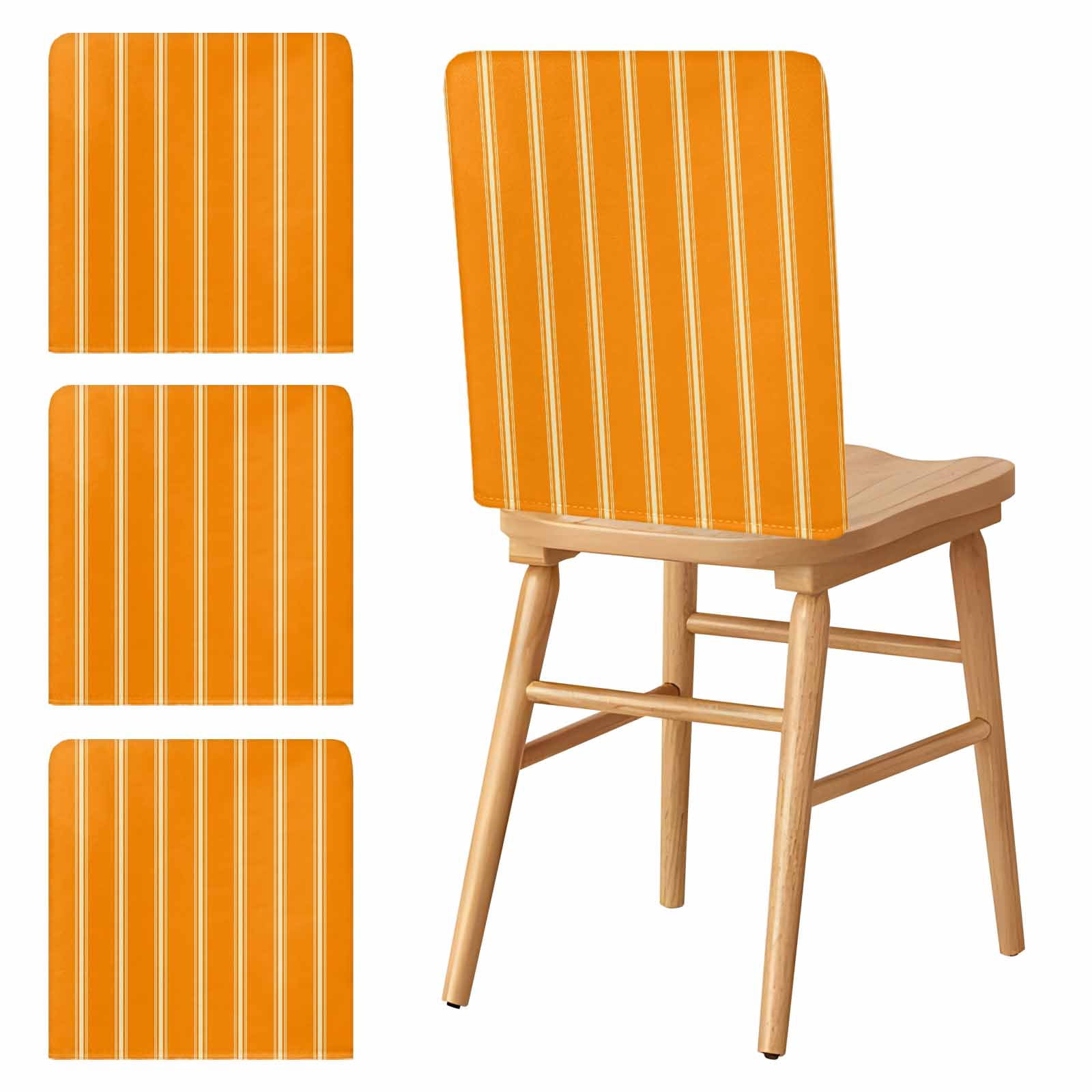 Chair Covers Set of 4 Orange Stripes Chair Slipcover Protector Stretch ...