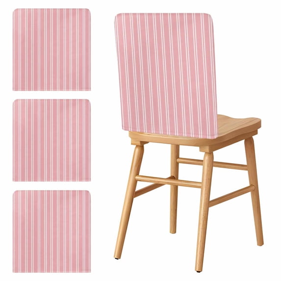 Chair Covers Set of 4 Pink Vertical Striped Chair Slipcover Protector ...