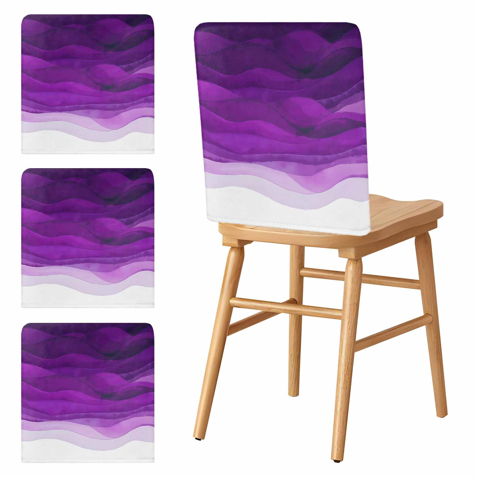 Chair Covers Set of 4 Purple Ocean Waves Chair Slipcover Protector ...