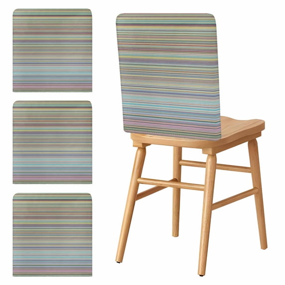 Chair Covers Set of 4 Rainbow Lines Waves Chair Slipcover Protector ...