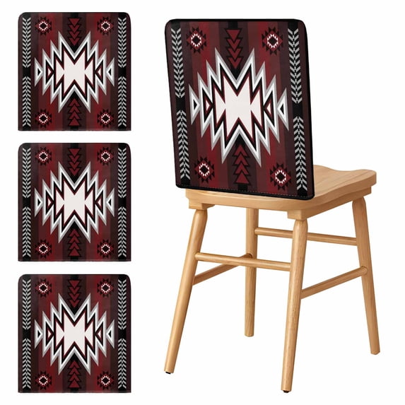 Chair Covers Set of 4 Red Boho Chair Slipcover Protector Stretch Chair ...