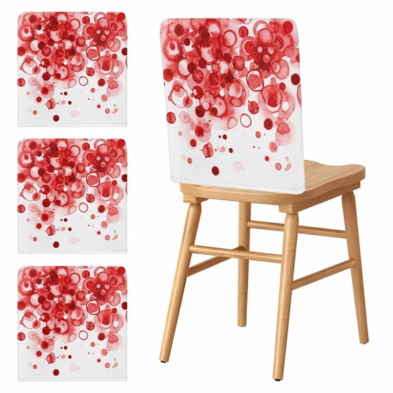 Chair Covers Set of 4 Red Ink Points Chair Slipcover Protector Stretch ...
