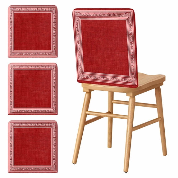 Chair Covers Set of 4 Red Linen Key Design Chair Slipcover Protector ...