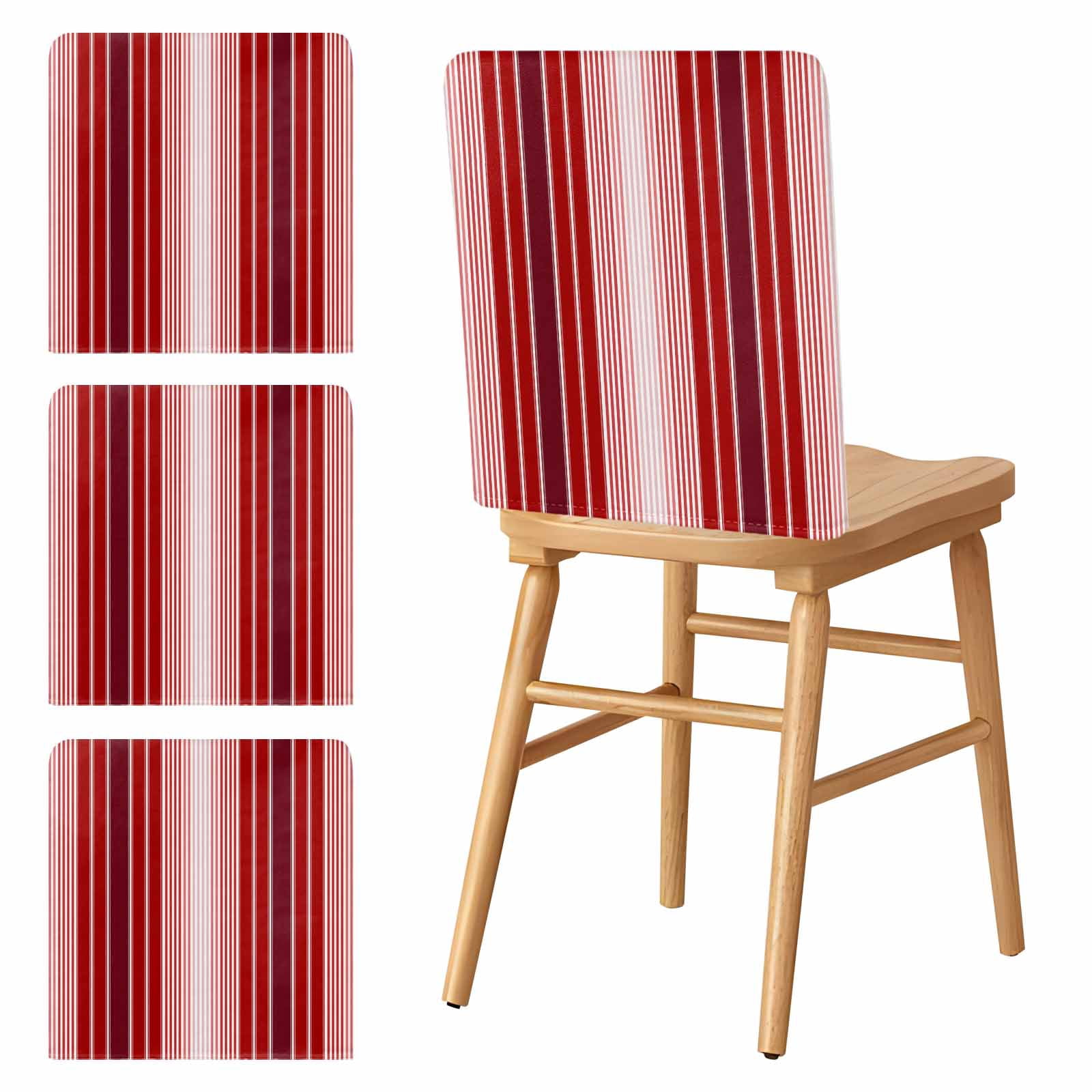 Chair Covers Set of 4 Red Striped Chair Slipcover Protector Stretch ...
