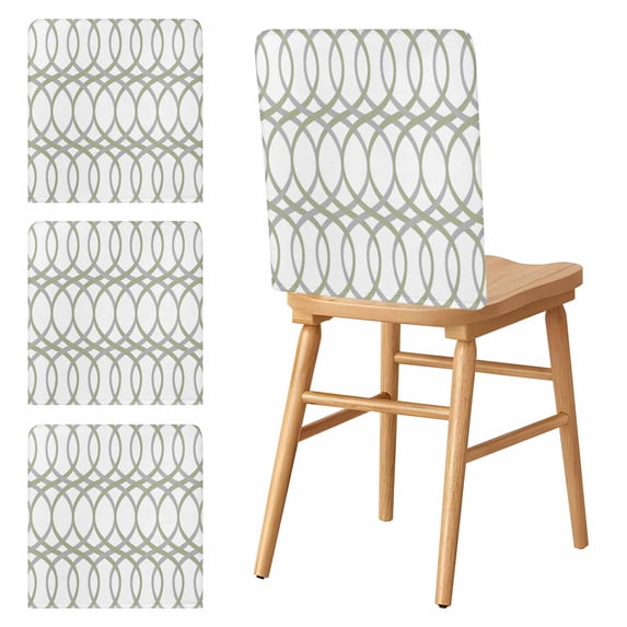 Chair Covers Set of 4 Sage Green Geometric Lines Chair Slipcover ...