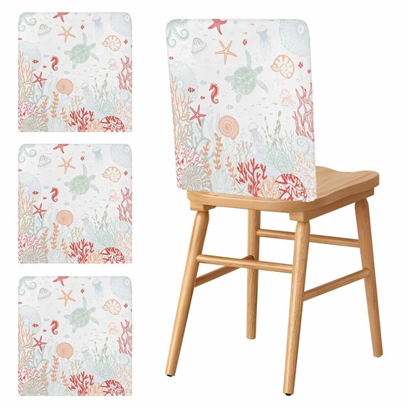 Chair Covers Set of 4 Sage Green Pink Turtle Shell Chair Slipcover ...