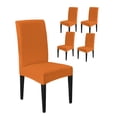 Chair Covers Set of 4, Solid Art Minimalist Pure Orange Removable ...