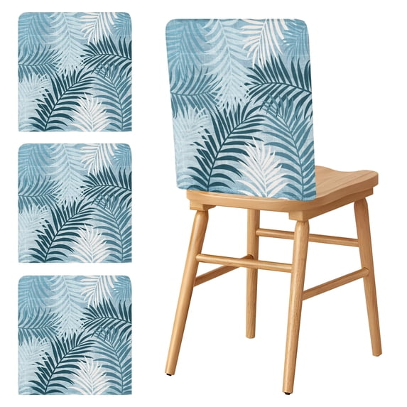 Chair Covers Set of 4 Teal Palm Leaves Chair Slipcover Protector ...