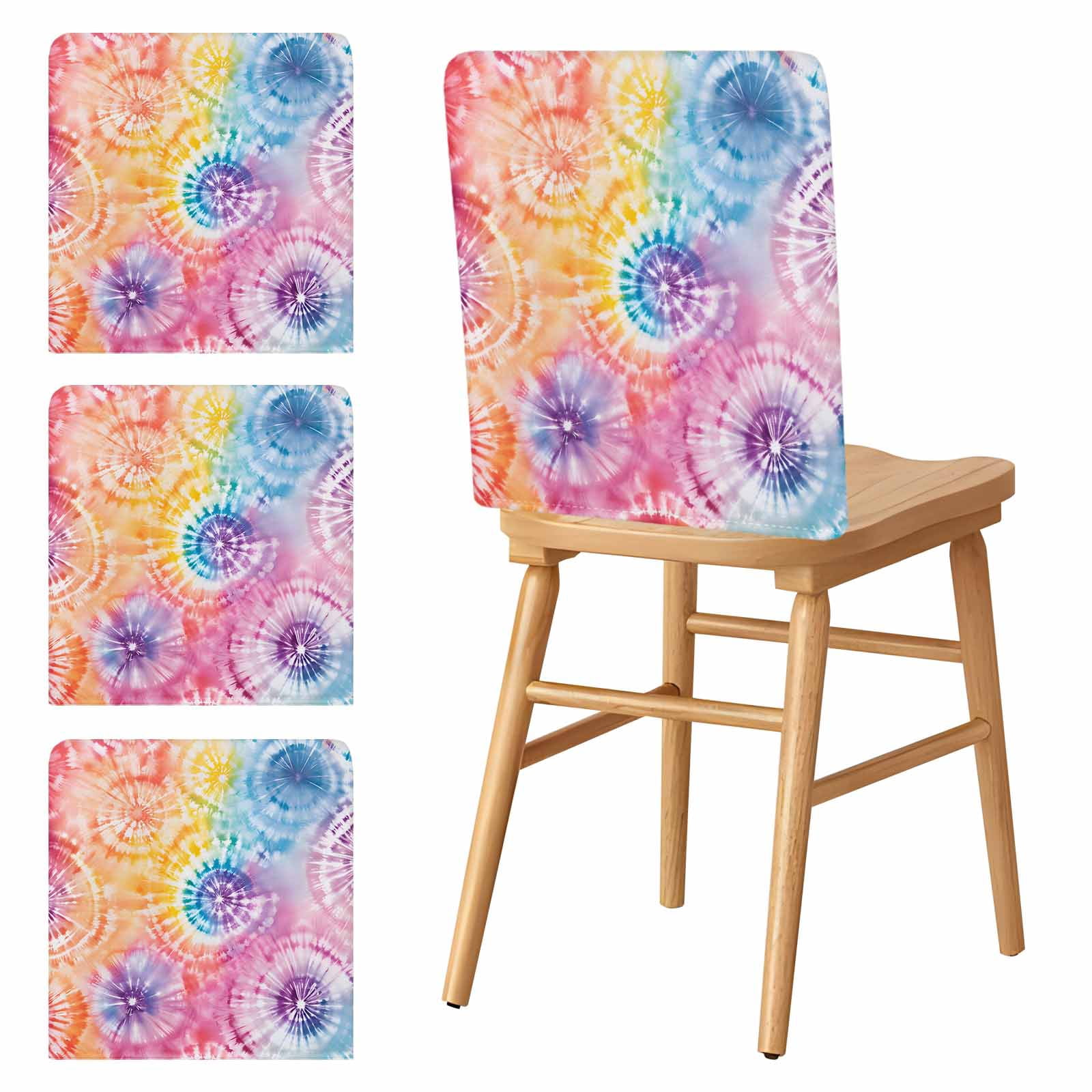 Chair Covers Set of 4 Tie-Dye Art Chair Slipcover Protector Stretch ...