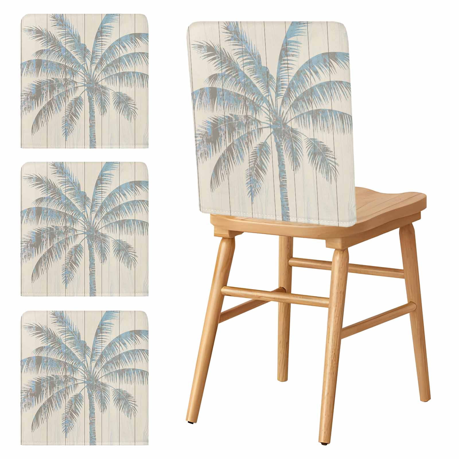 Chair Covers Set of 4 Tropical Palm Leaf Trees Chair Slipcover ...