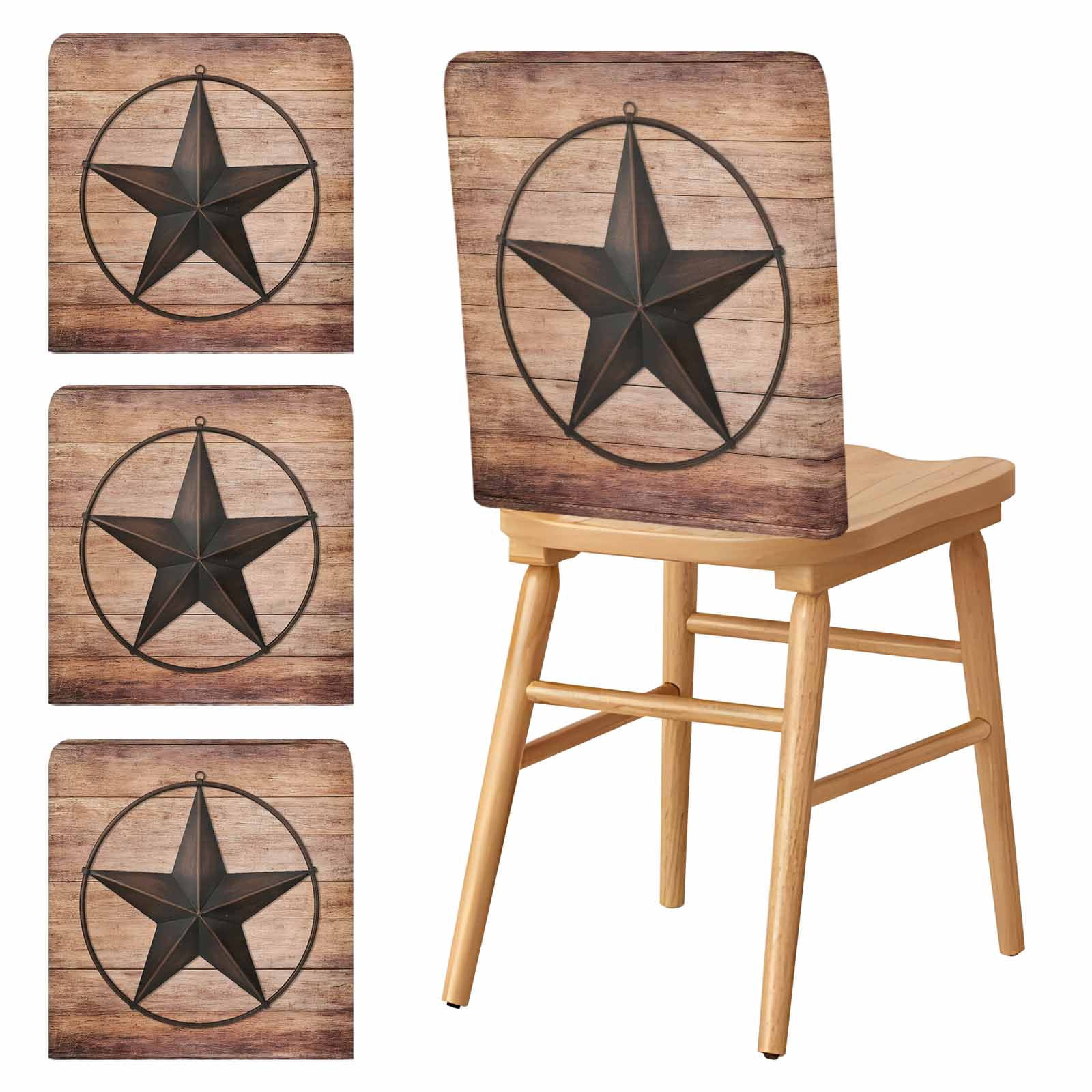 Chair Covers Set of 4 Western Texas Star Barn Chair Slipcover Protector ...