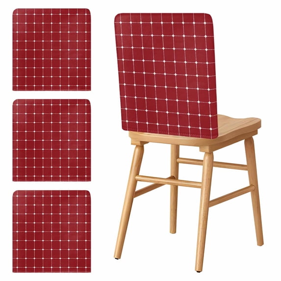 Chair Covers Set of 4 White Dots Grid Lines Chair Slipcover Protector ...