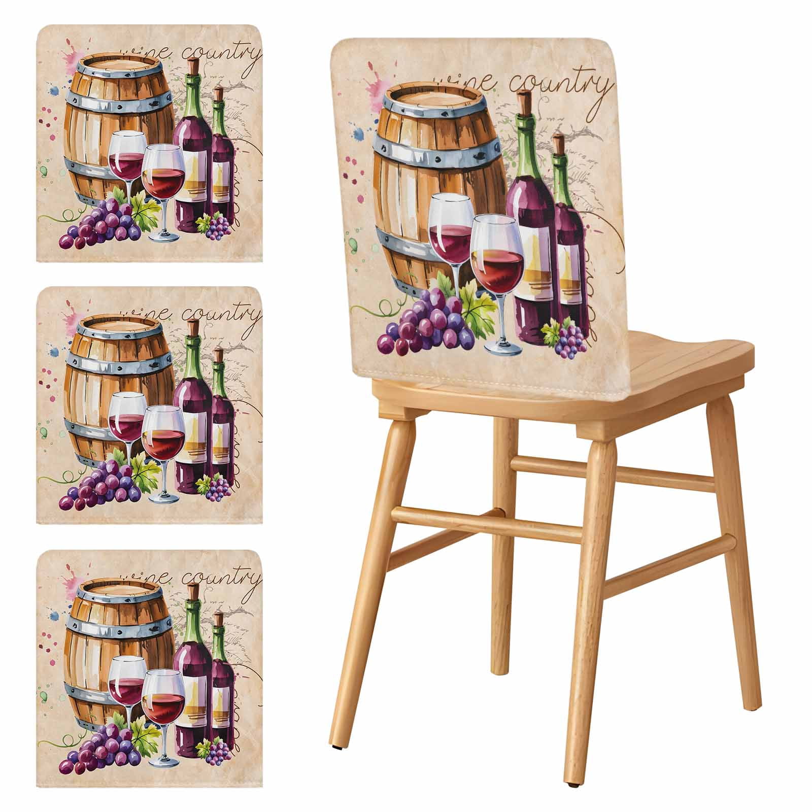 Chair Covers Set of 4 Wine Cask Chair Slipcover Protector Stretch Chair ...