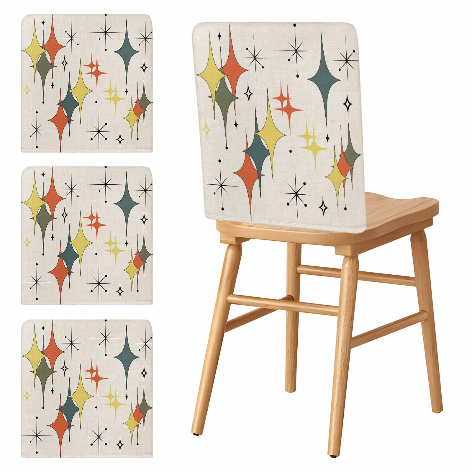 Chair Covers Set of 4 Yellow Green Orange Diamond Chair Slipcover ...