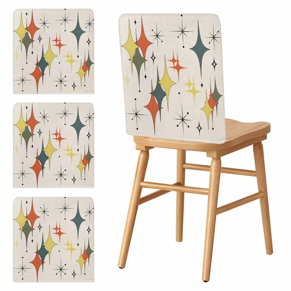 Chair Covers Set of 4 Yellow Green Orange Diamond Chair Slipcover ...