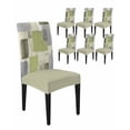 Chair Covers Set of 6, Abstract Color Block Paint Removable Stretchable ...