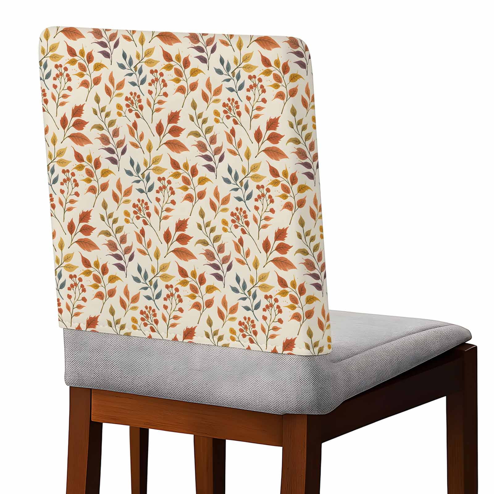 Chair Covers Set of 6 Fall Plant Fallen Leaves Maple Leaf Linen Texture ...